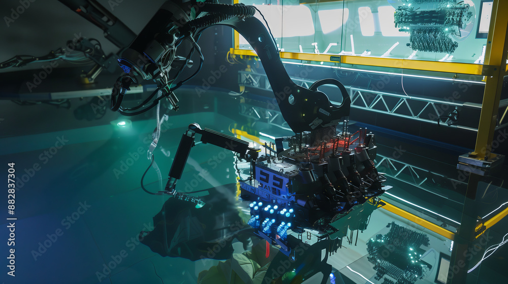 An advanced marine, underwater robotics laboratory with sophisticated ...