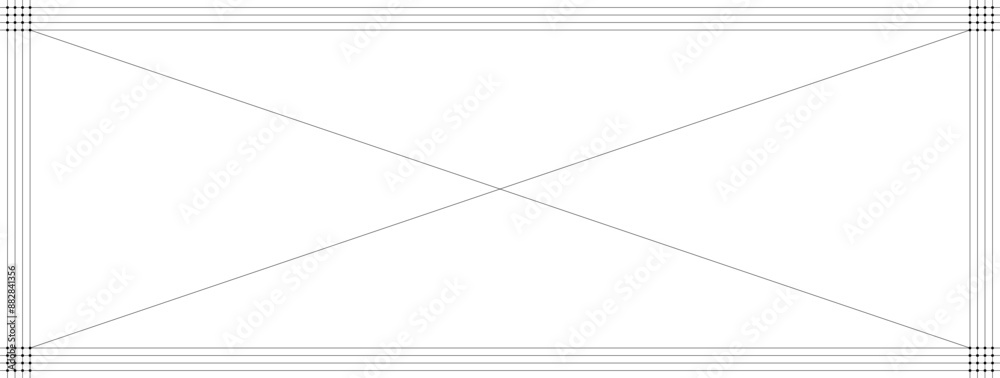Blank empty white background for drawing template with outline border ...