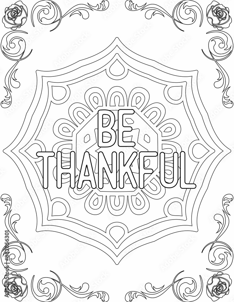 Printable mandala coloring page for kids and adults with motivational ...