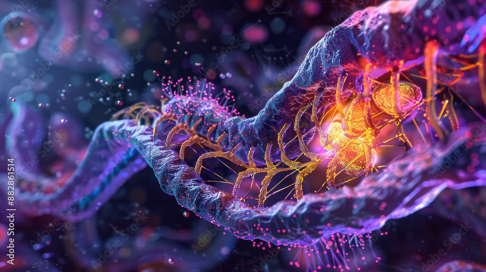 Inside a human cell, showing the complex network of the endoplasmic ...