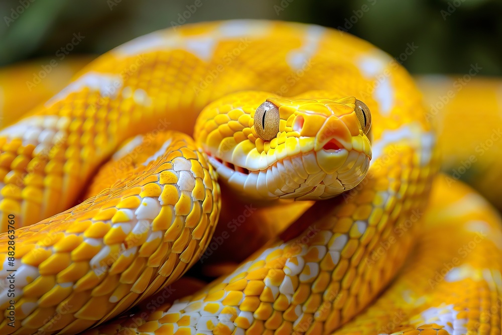 Beauty of yellow snake Many species of snakes can have yellow and white ...