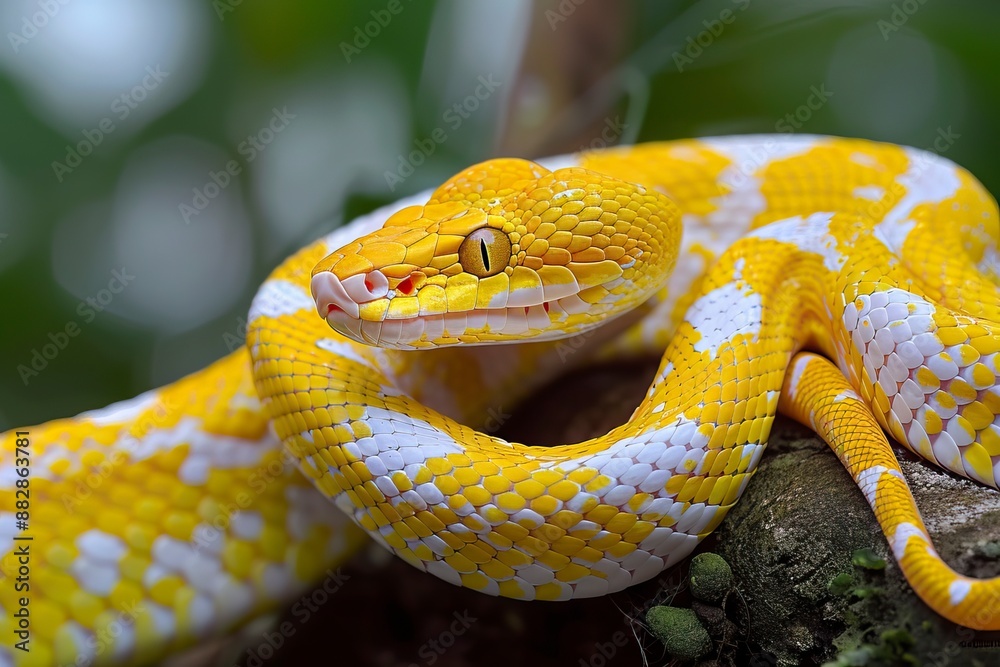 Beauty of yellow snake Many species of snakes can have yellow and white ...
