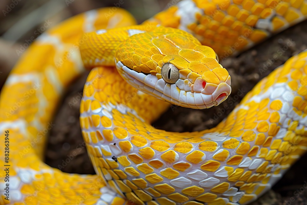 Ilustracja Stock: eauty of yellow snake Many species of snakes can have ...