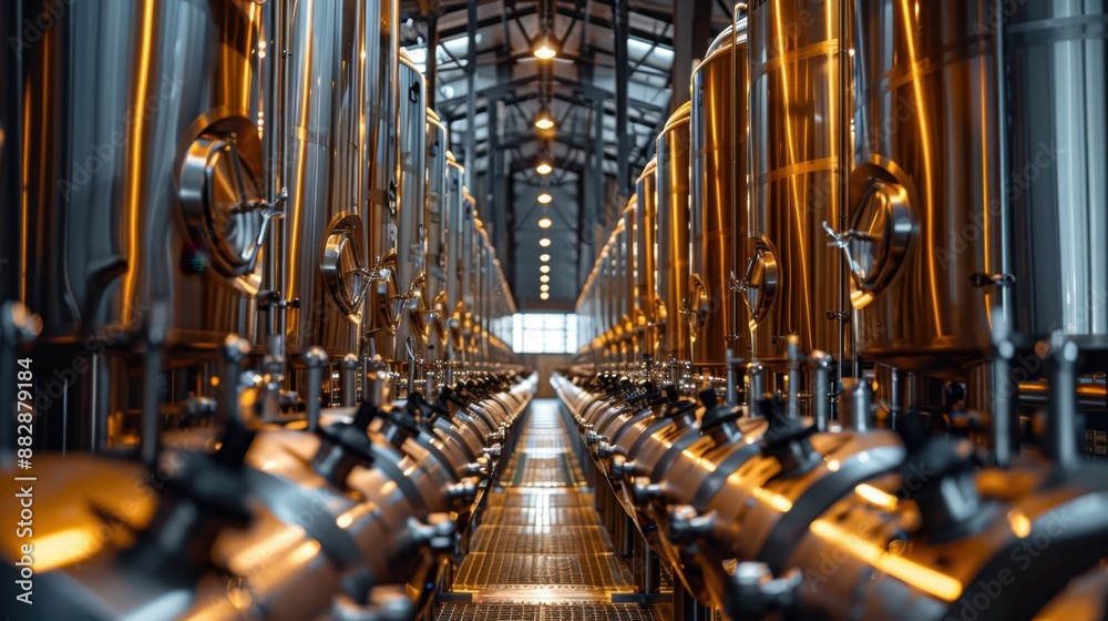Beer maturing in advanced tanks, with digital controls and modern ...