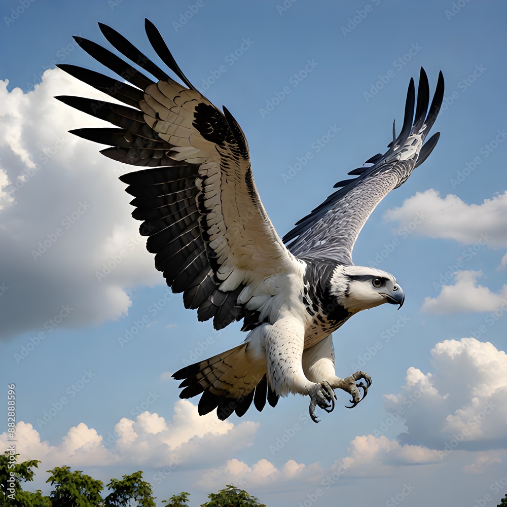 vulture in flight,Harpy Eagle close up view, Harpy Eagle with feathers ...