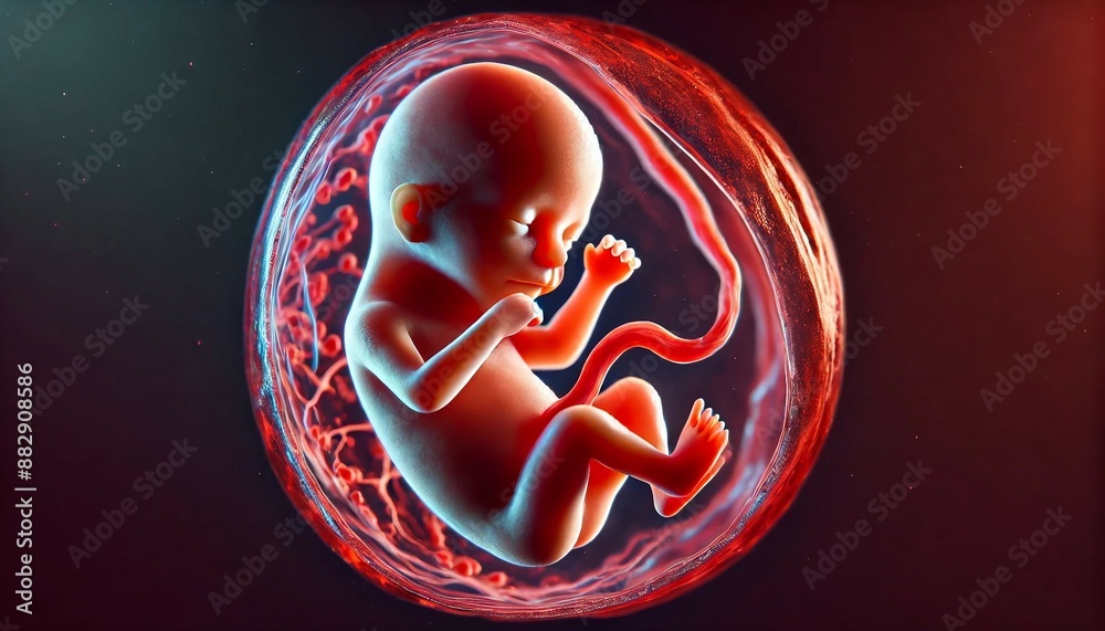 Fetus Developing in the Womb Stock Illustration | Adobe Stock