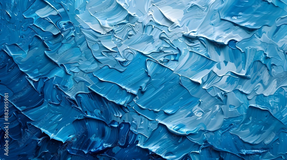 Abstract blue sea background with oil paint, Summer art background ...