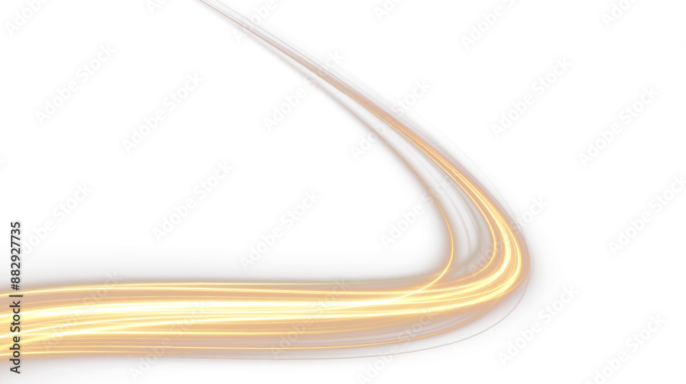 Festive gold stripe on white background. Yellow curl twirl for the ...