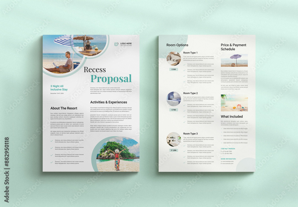 Travel Recess Proposal Flyer Layout Stock Template | Adobe Stock