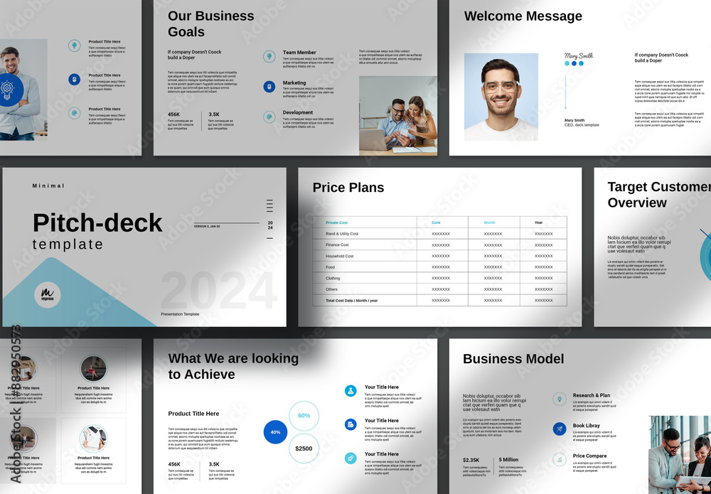 Pitch Deck Presentation Layout Stock Template | Adobe Stock