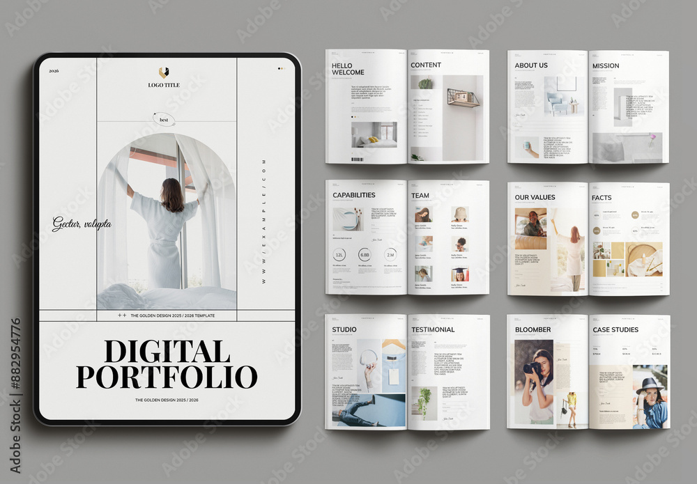 Digital Portfolio Layout Stock Template | Adobe Stock