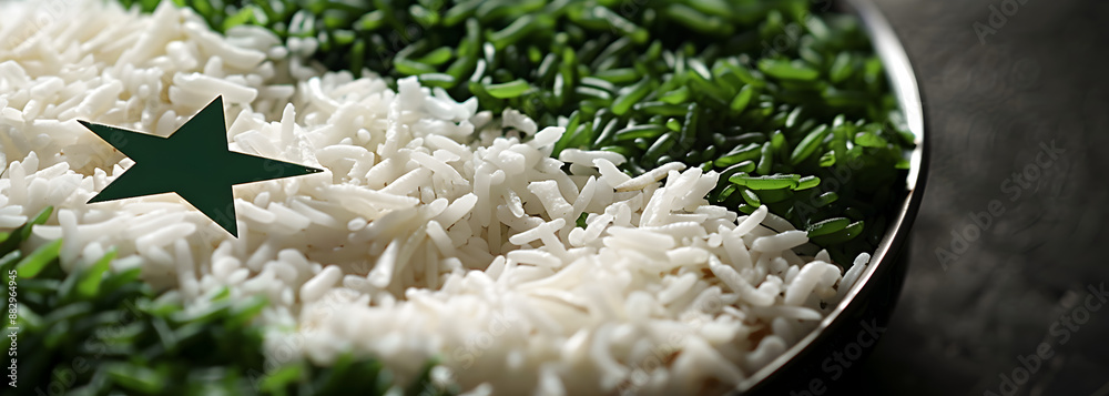 Sweet Rice decorated as the colour Pakistani flag, culinary art ...