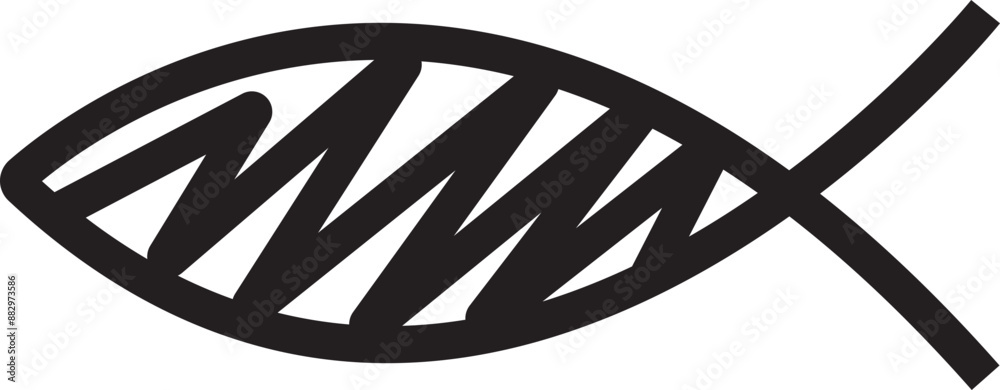 Christian fish icon. Religious symbol. Faith in Jesus Christ. Symbol ...