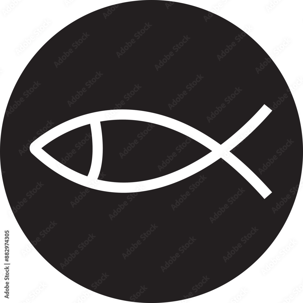 Christian fish icon. Religious symbol. Faith in Jesus Christ. Symbol ...