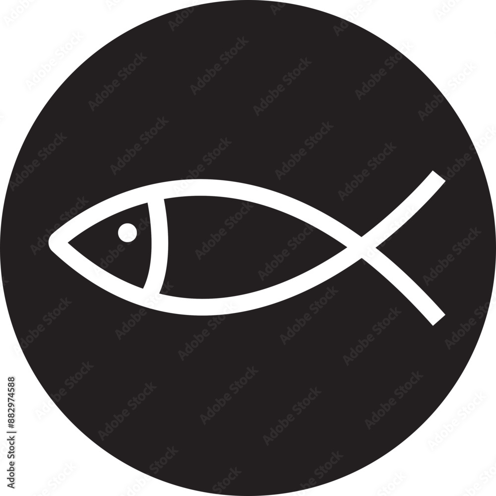 Christian fish icon. Religious symbol. Faith in Jesus Christ. Symbol ...