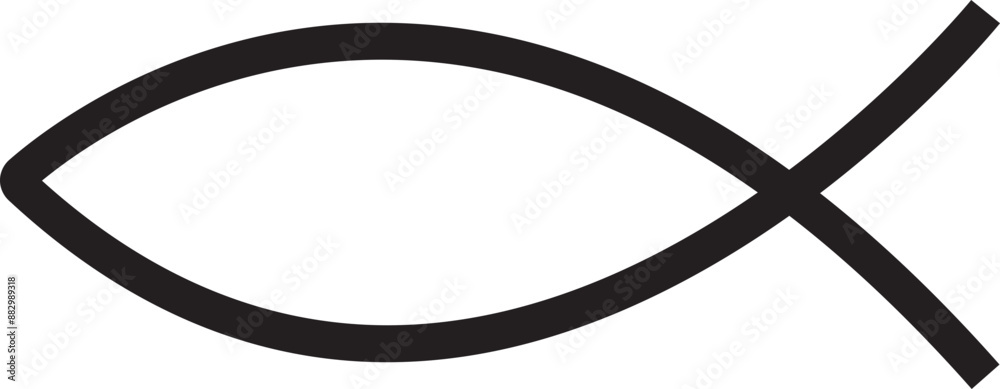 Christian fish icon. Religious symbol. Faith in Jesus Christ. Symbol ...