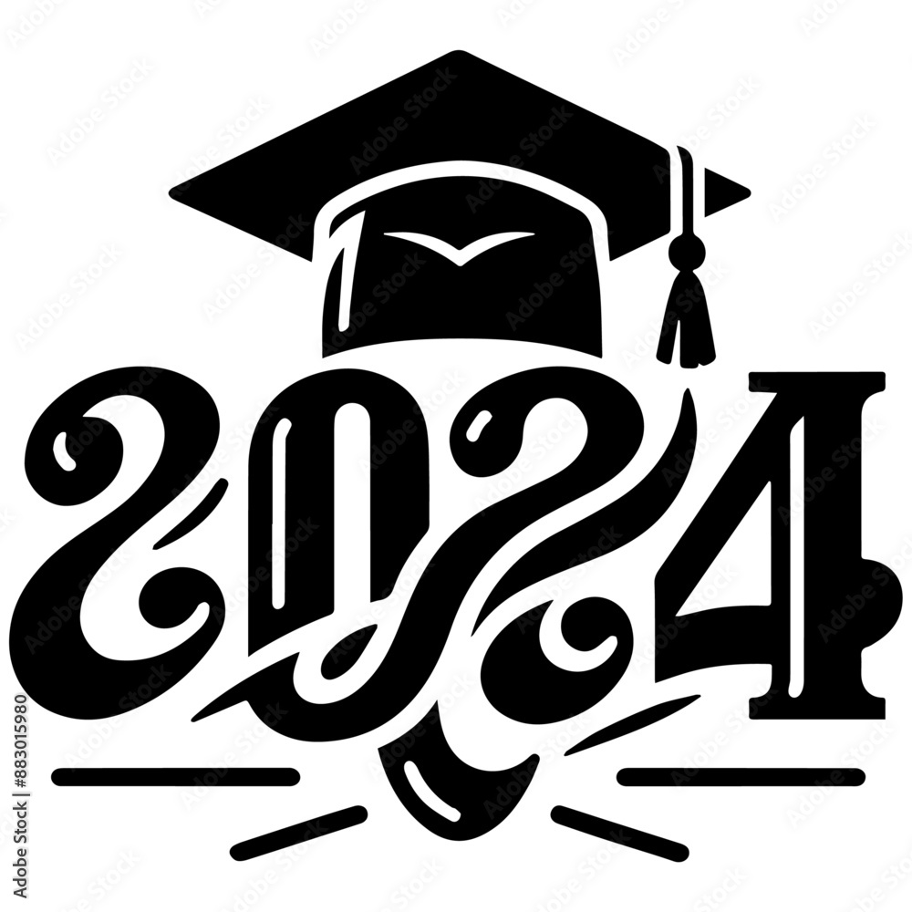 2024 graduation vector illustration set featuring caps, diplomas, and ...