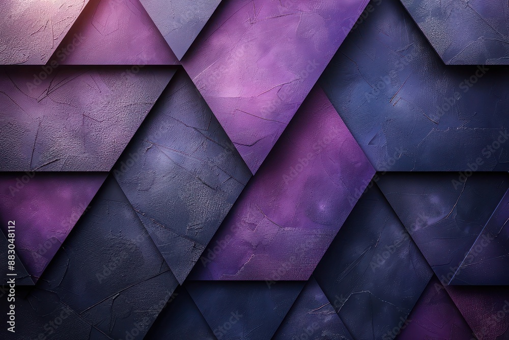 Geometric Gradient: Abstract Black & Deep Purple Background with ...
