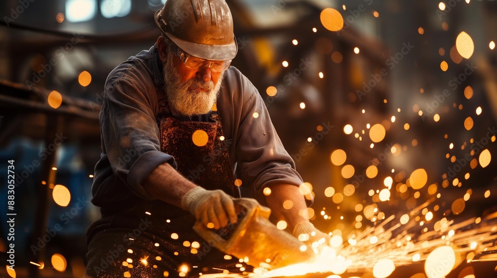 AI generator image of Incredible photo of a metalworker forging custom ...