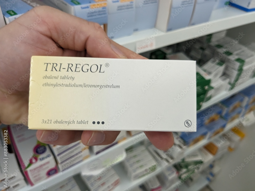 Prague, Czech Republic - July 10 2024: TRI-REGOL box of medication with ...