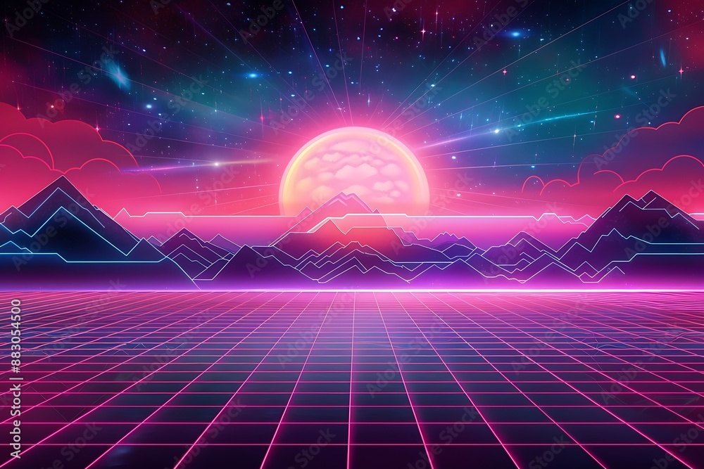 Retro 80s background design, vintage aesthetic Stock Illustration ...