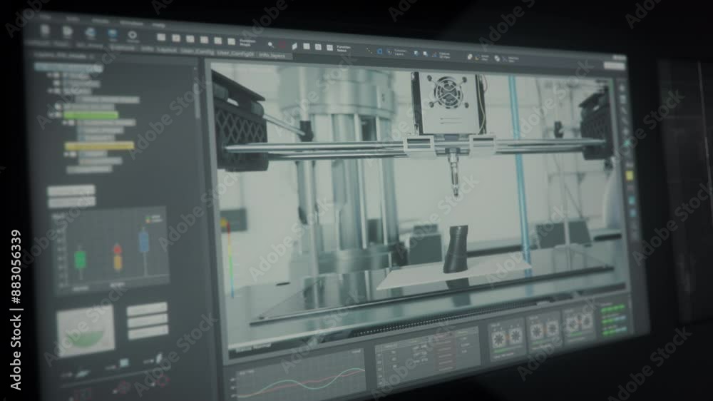 High Tech Laboratory UI Controls Machine Making Advanced Robotic Arm ...