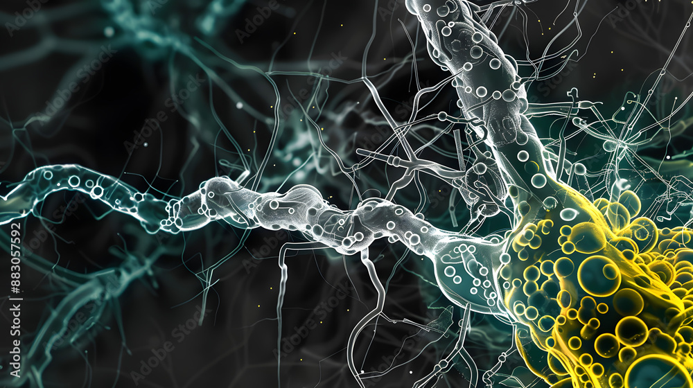 A transmission electron microscopy image displaying the dynamic ...