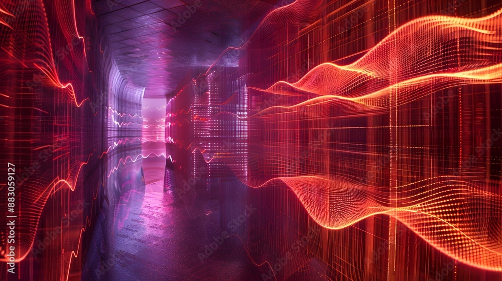 A mesmerizing visualization of reverb effects, showing sound waves ...