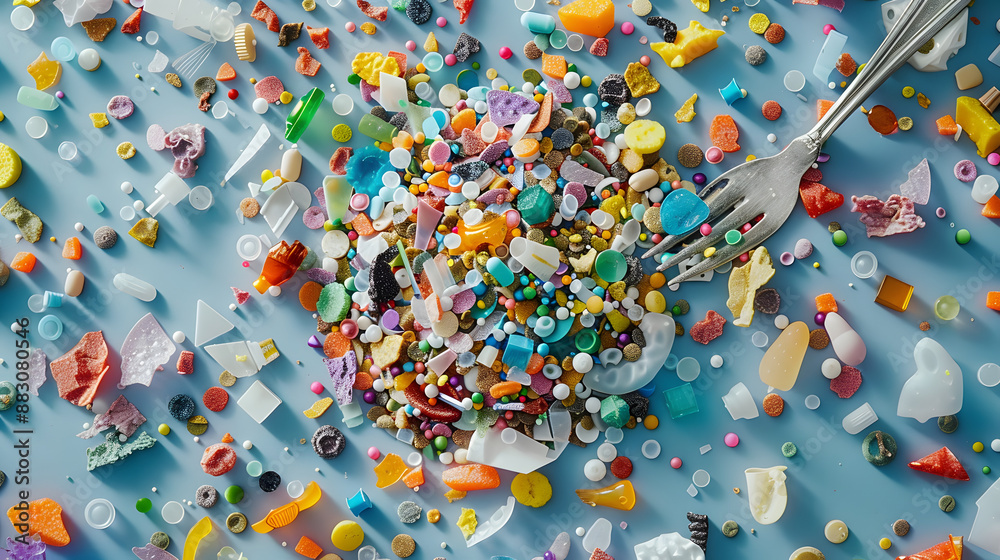 Close-up of a pile of microplastics, symbolizing the contamination of ...