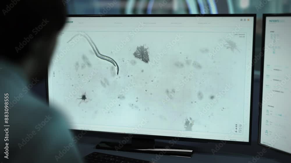 Parasite Worm Analysis Used In Parasitology Lab Research. Microscopic ...