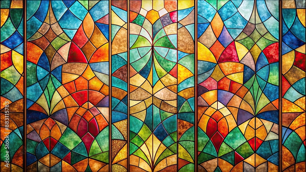Abstract stained glass background with harmonious blend of colors and ...