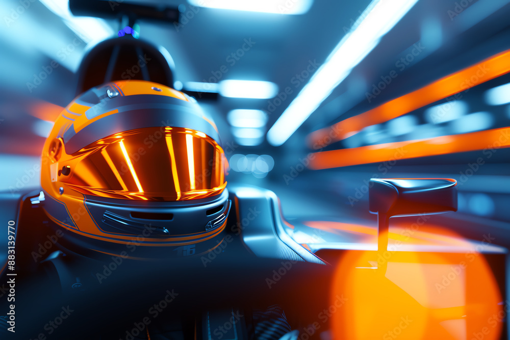 Closeup of the F1 car s cockpit, showing the driver s seat and safety ...