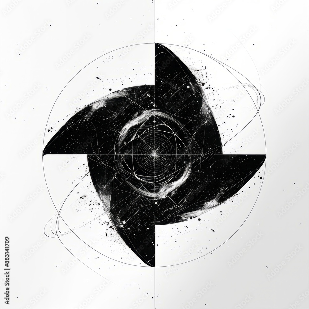 Eight Dimensional Dark Matter object Illustration black blade shape ...