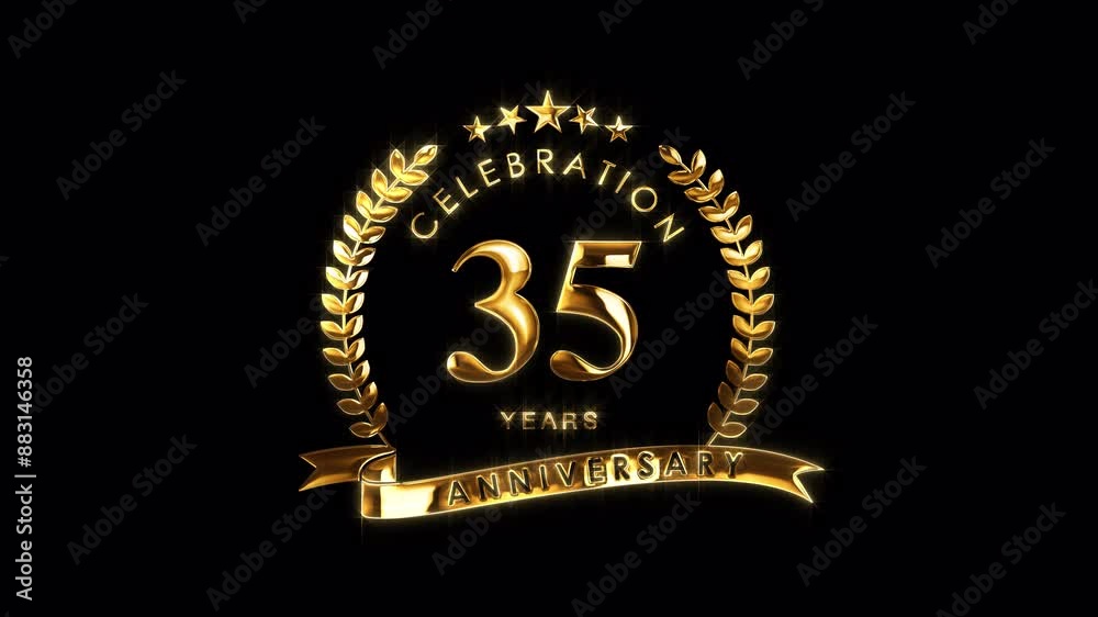Luxurious 35th Anniversary Celebration. Golden 35 Years Anniversary ...