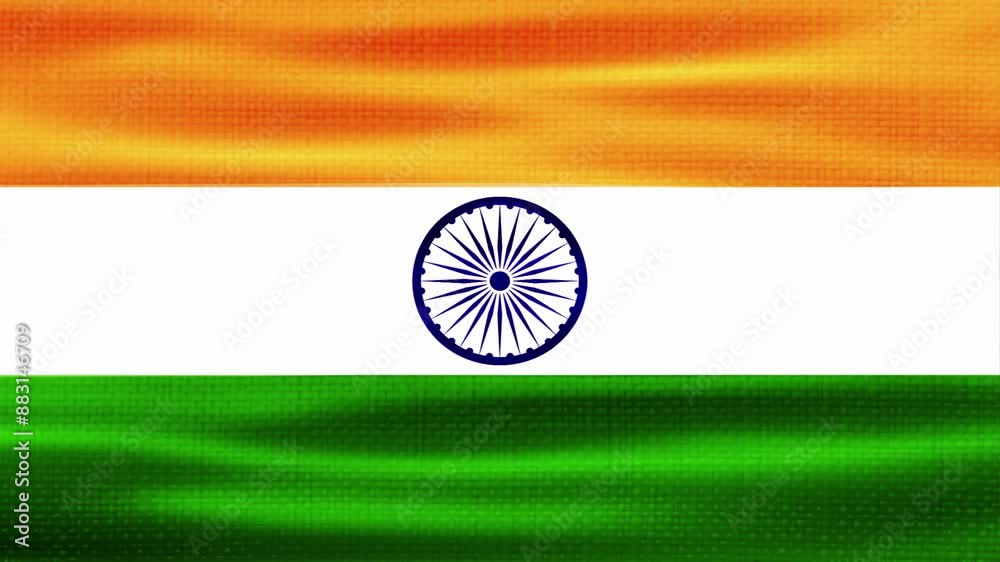The Indian national flag, a tricolour of saffron, white, and green, is ...