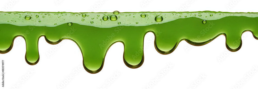 Thick green slime dripping down against a white background. Versatile ...