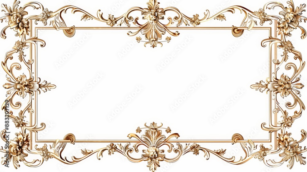 Gold frame with inverted rounded corner for web presentation ,thumbnail ...