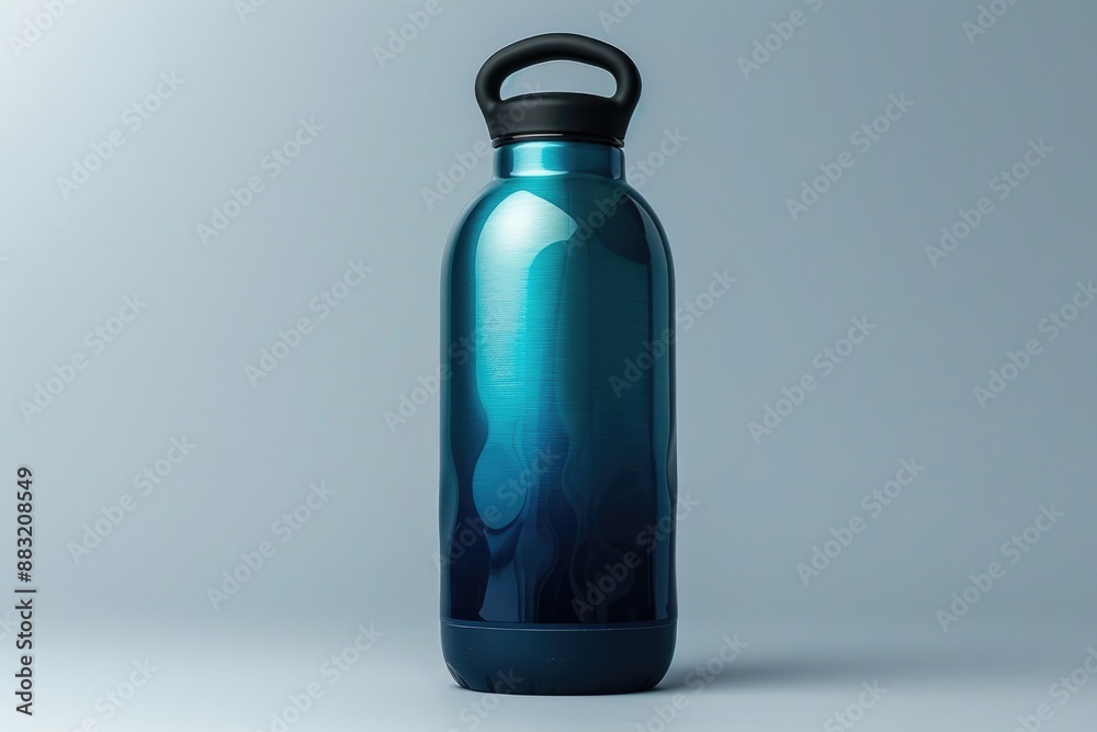 High-resolution image of an insulated water bottle with a gradient ...