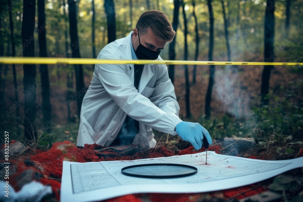 Crime scene forensics investigator Forensics on murder crime scene ...