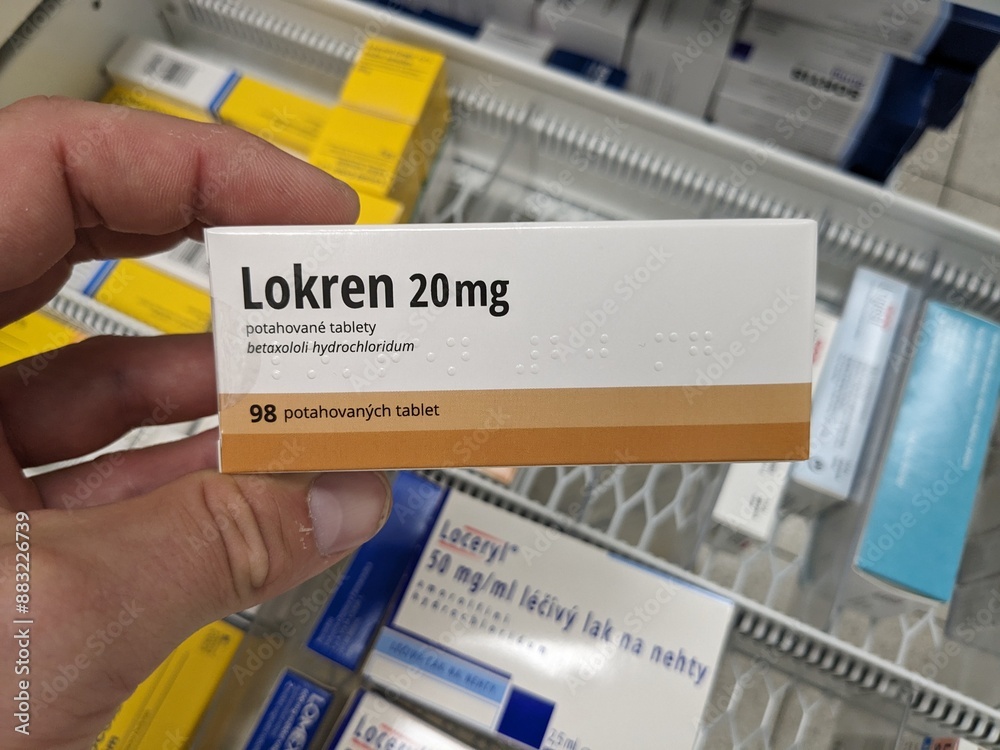 Prague, Czech Republic - July 10 2024: LOKREN box of medication with ...