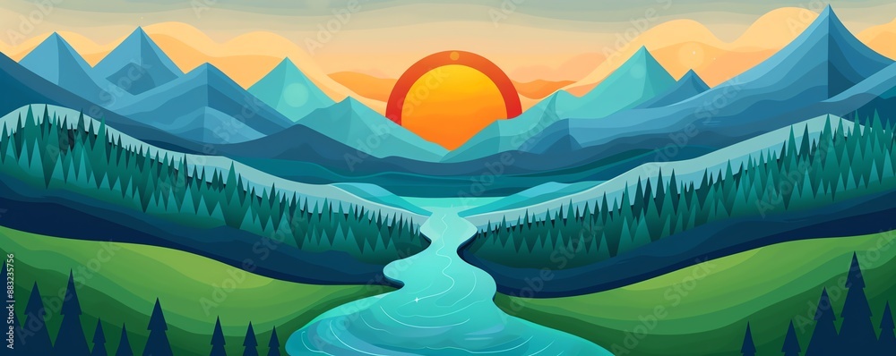 Water cycle illustration showing hydrologic circulation, streams, and ...