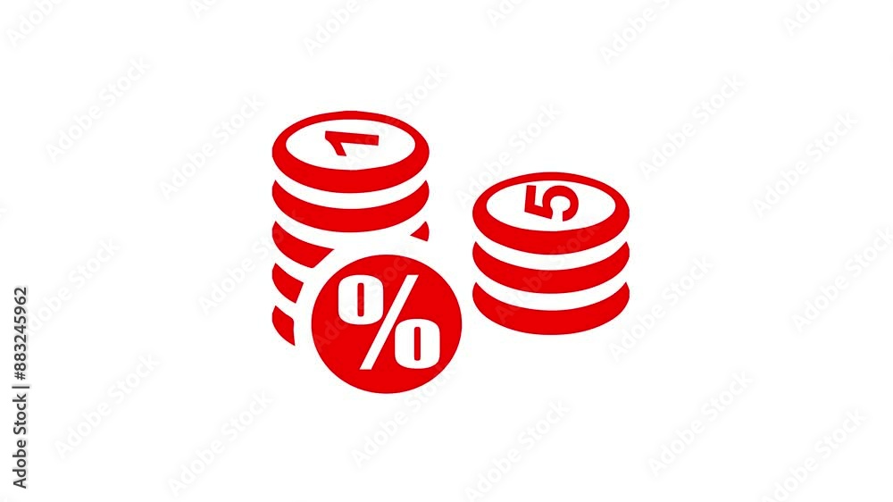 Income Tax Icon and Symbol Animation on White Background in 4K Video ...