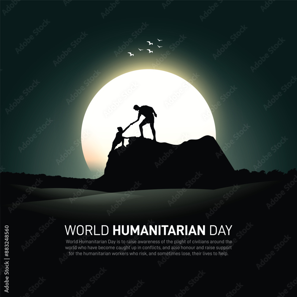 world humanitarian day 2024. World Humanitarian Day creative banner ...