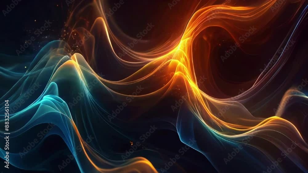 Golden particles spiraling inward or outward in slow motion, creating a ...