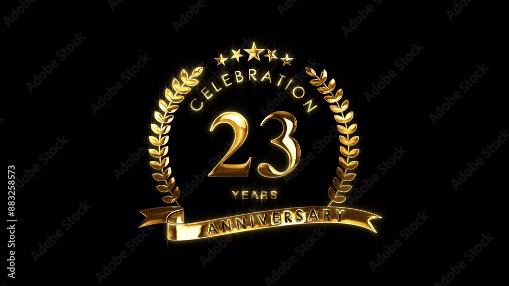 Luxurious 23rd Anniversary Celebration. Golden 23 Years Anniversary ...