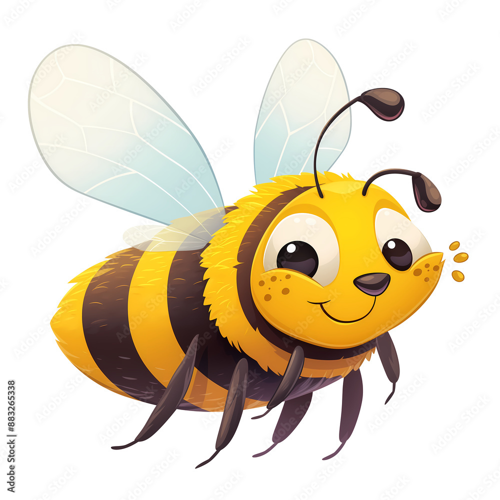2d cartoon character clipart drawing of a bee on an isolated ...