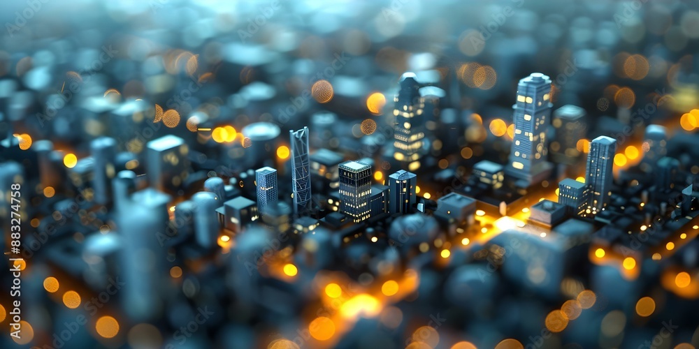 Smart City With Interconnected Infrastructure Traffic Lights Ev