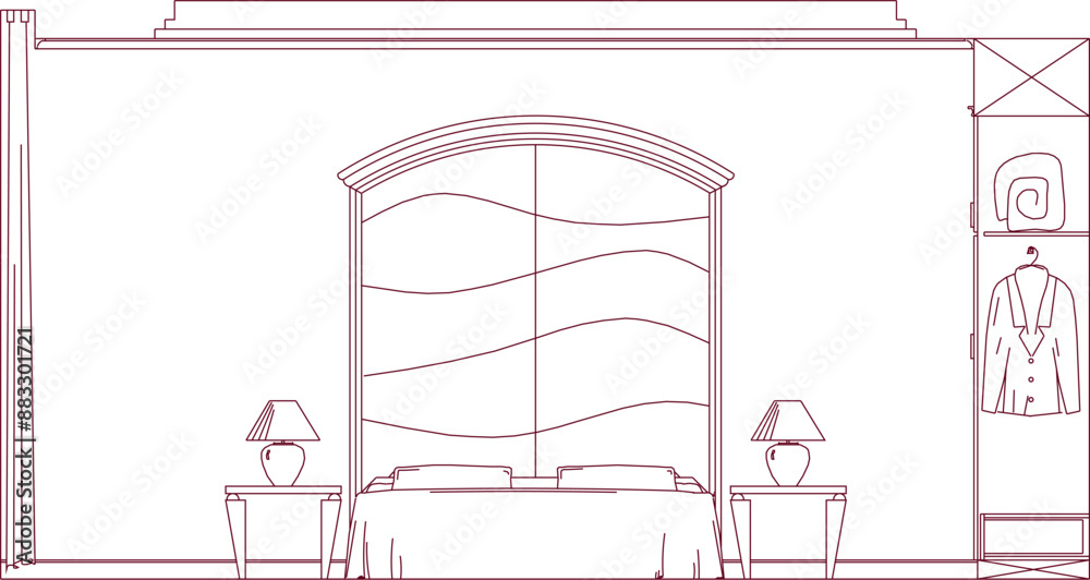 Sketch illustration silhouette vector detailed drawing architectural ...