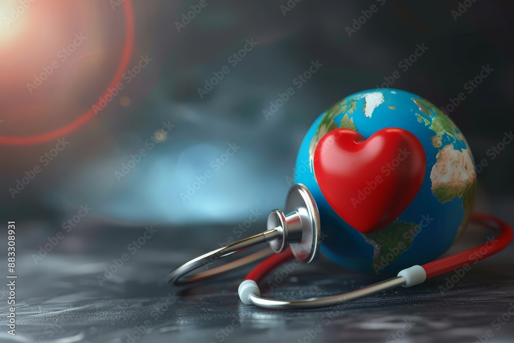 Global Health Awareness Concept with World Globe map and doctor ...