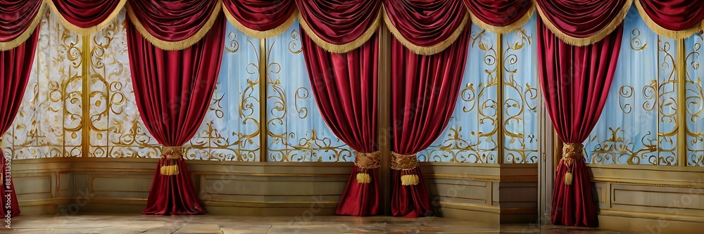 Beautiful curtains on stage, Theater stage with curtain backdrop ...
